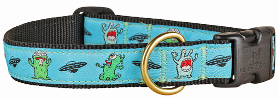 1” Ribbon Dog Collar – Aliens – Two Salty Dogs Pet Outfitters